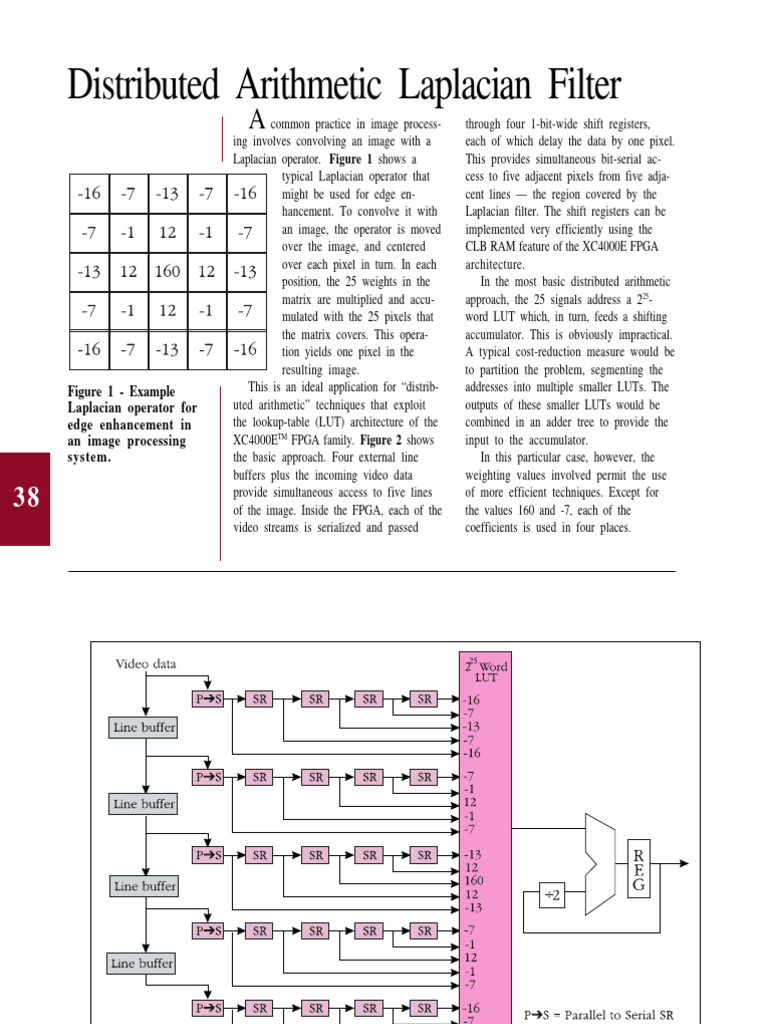 Distributed Arithmetic Laplacian Filter | PDF