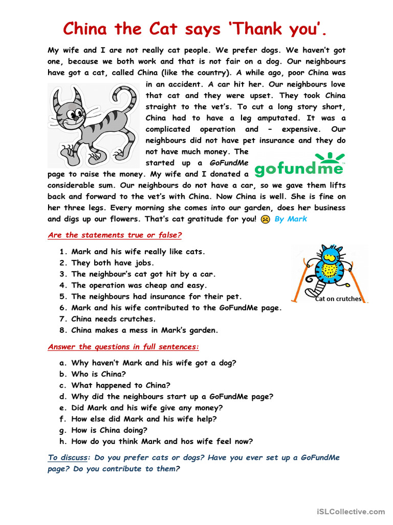 Reading Comprehension. | PDF