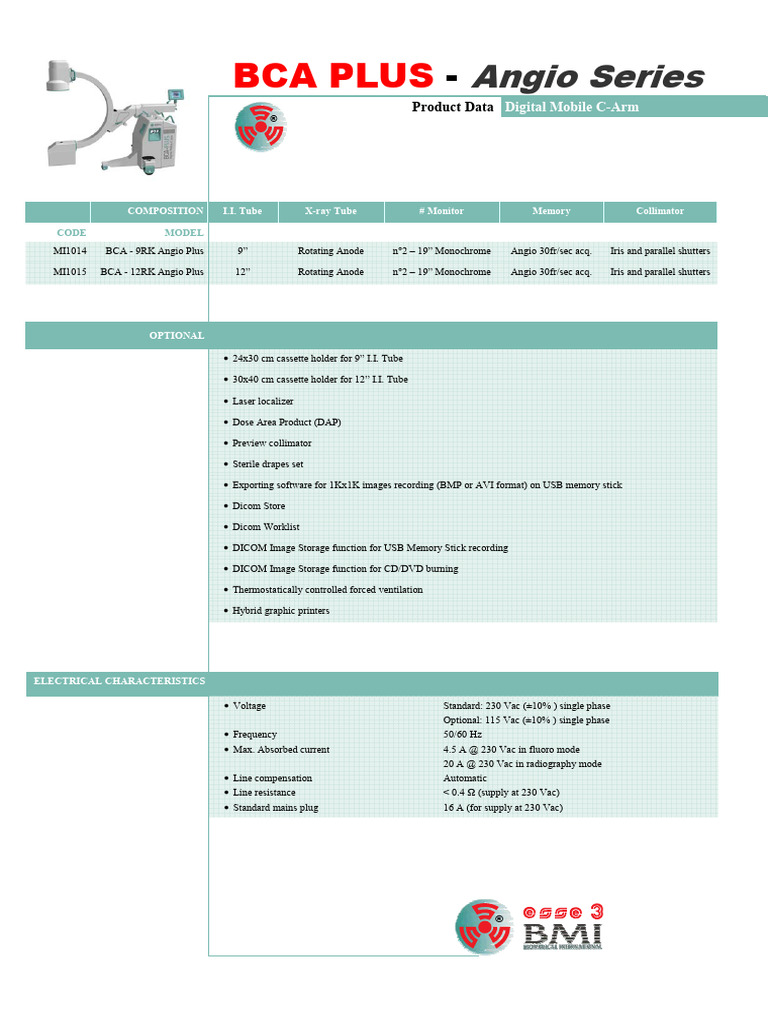 Bca Angio Series Data Sheet | PDF | Computer Monitor | Computer Engineering