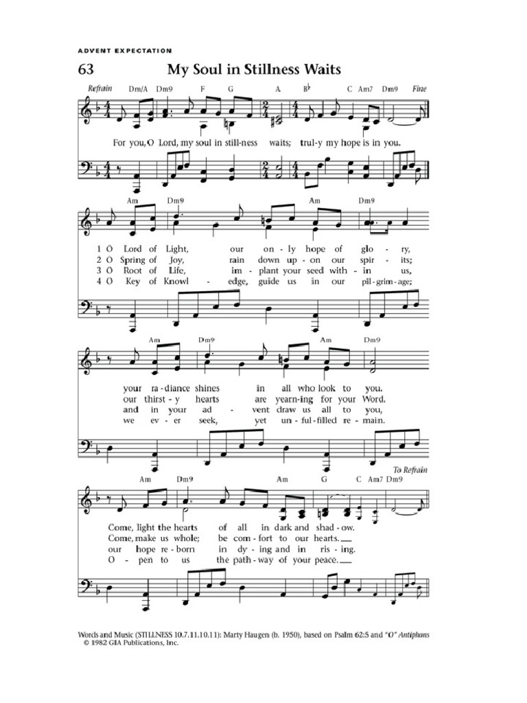 My Soul in Stillness Waits (Full Song) | PDF