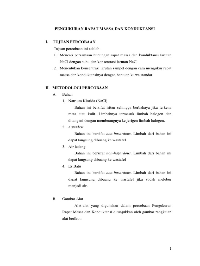Pengukuran Rapat Massa Dan Konduktansi | PDF