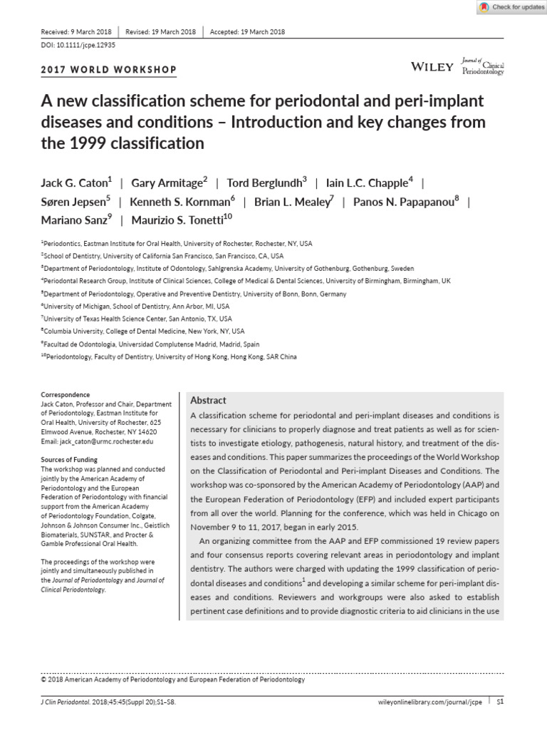 J Clinic Periodontology - 2018 - Caton - A New Classification Scheme ...