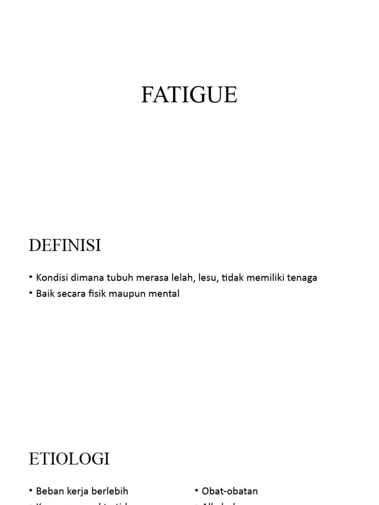 Fatigue | PDF | Gaya Hidup