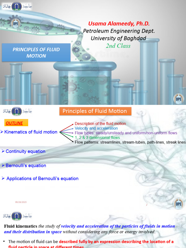Principles of Fluid Motion | PDF