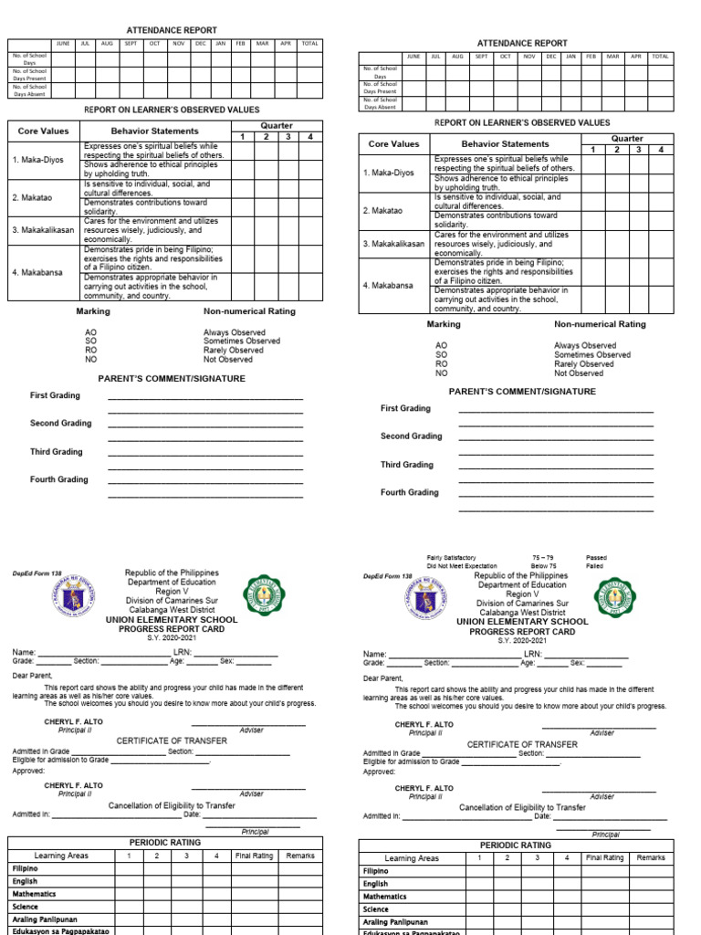 Form 138 Intermediate | PDF