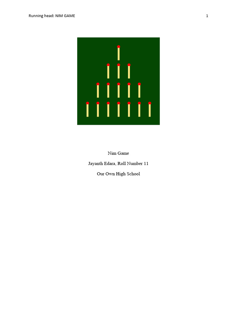 Computer Project Nim Game | PDF