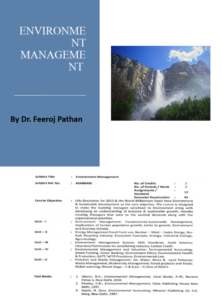 ENVIRONMENT MANAGEMENT UNIT-1 | PDF | Sustainability | Natural Environment