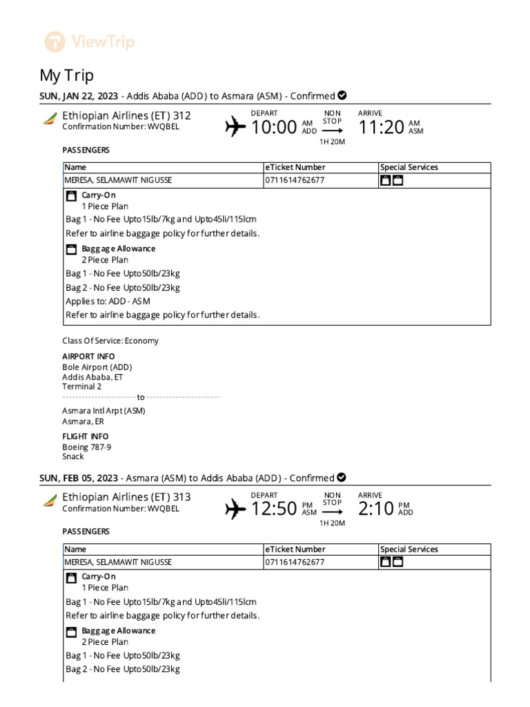 Travelport Viewtrip - My Trip PDF | PDF