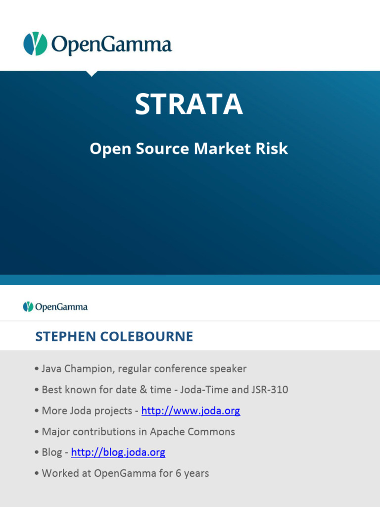 Strata The Open Source Java Library For Market Risk Stephen Colebourne | Download Free PDF ...