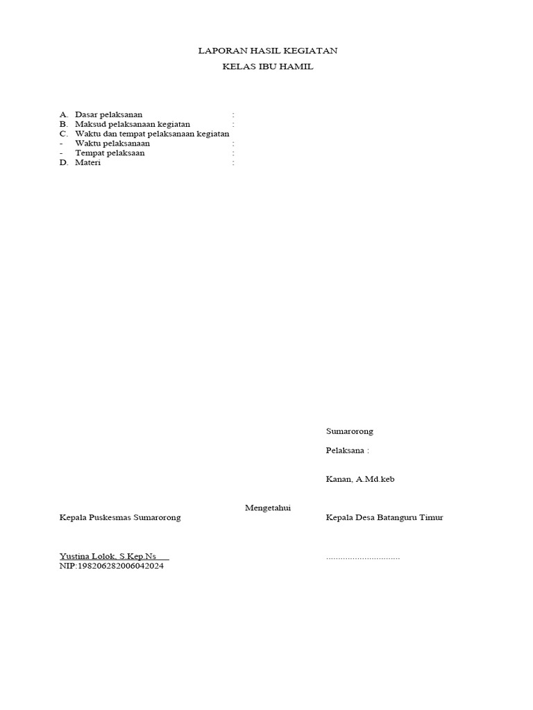 Laporan Hasil Kegiatan | PDF