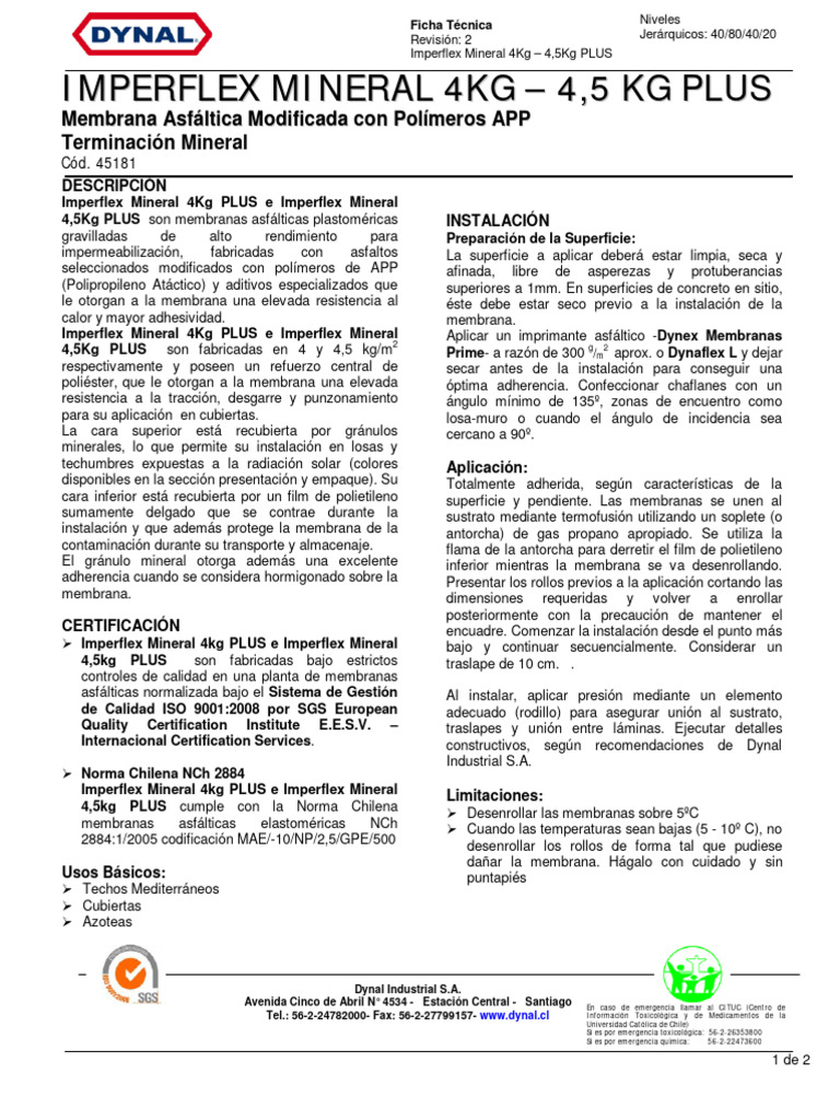 FT Imperflex Mineral 4KG 45KG Plus | PDF