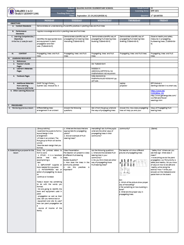 DLL Epp-Afa-6 Q1 W4 | PDF