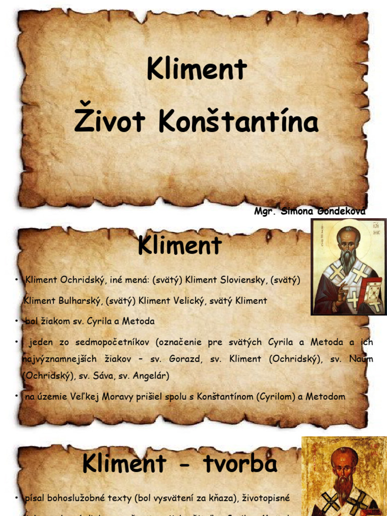 Kliment - Život Konštantína | PDF