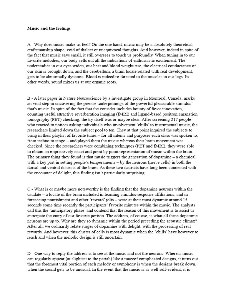 Music and The Feelings Part 1 | PDF