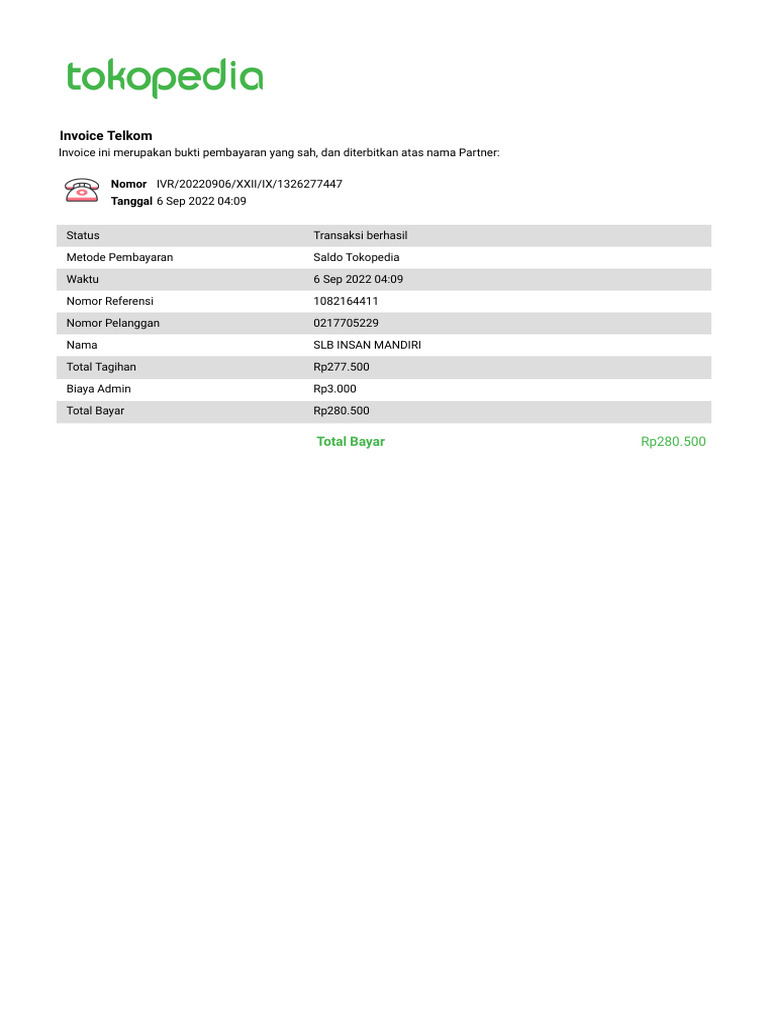 Invoice Telkom | PDF