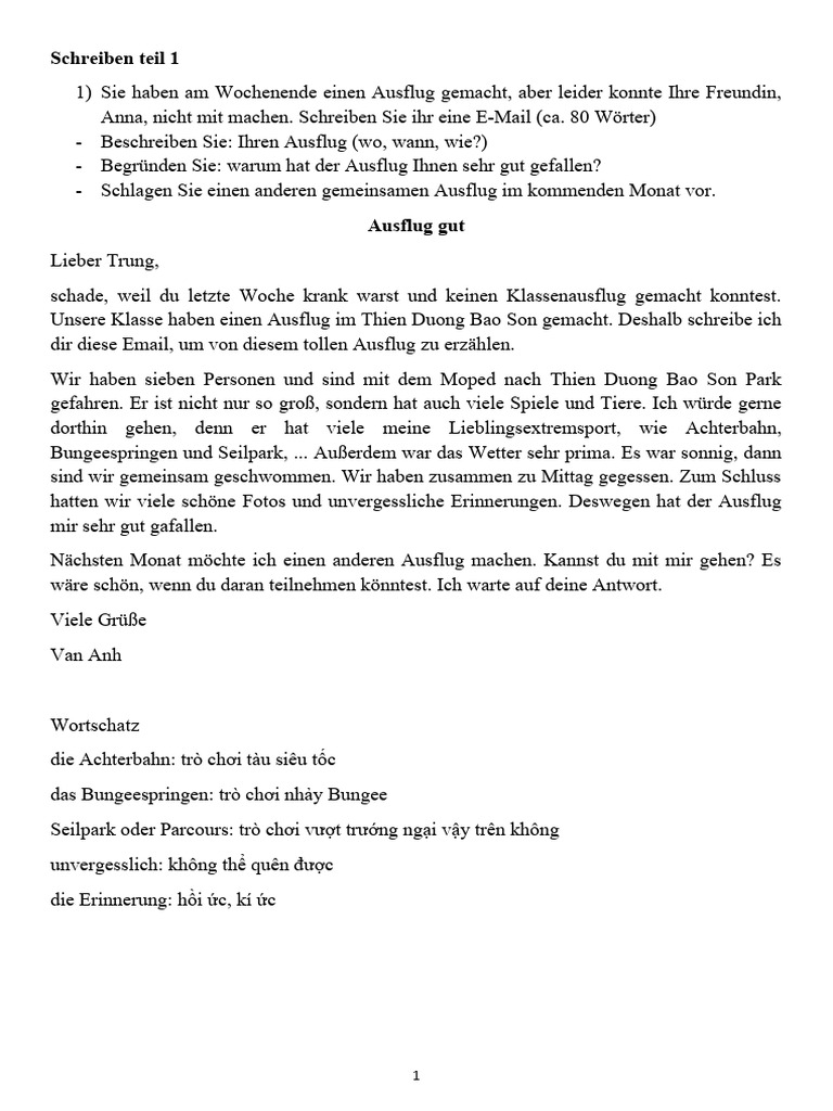 Teil 1 Schreiben B1 | PDF