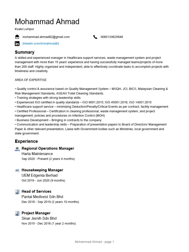 Resume Mohammad Ahmad 2022 | PDF | Business