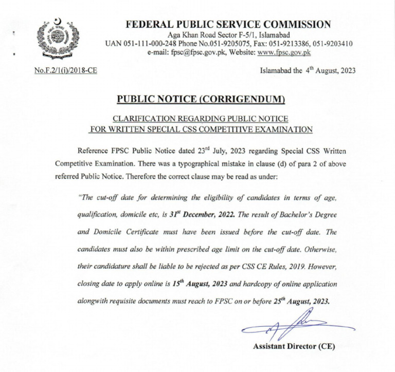 Public Notice - Corrigendum - Clarification Regarding Public Notice For ...
