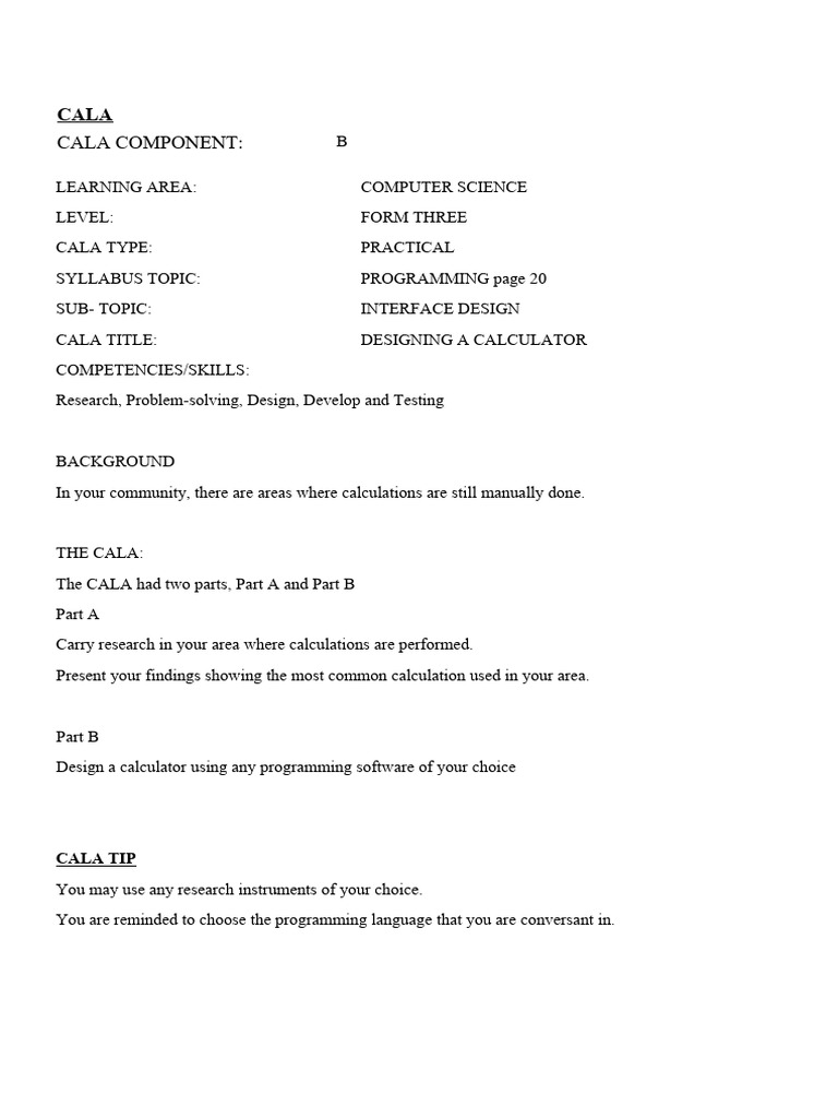 Cala Guide 3 | PDF | Computer Programming | Learning