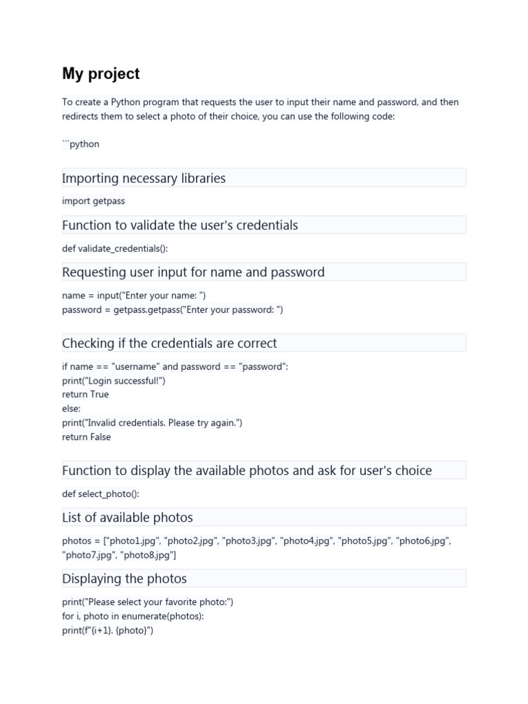 My Python Project | Download Free PDF | User (Computing) | Password