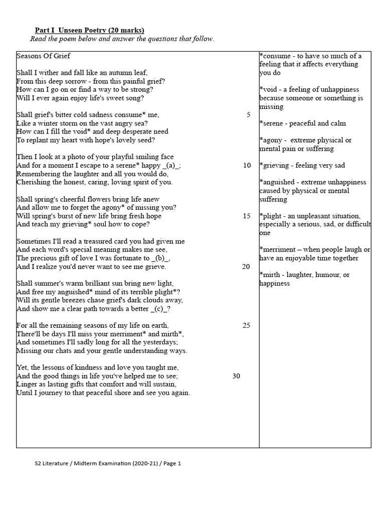 Unseen Poetry Final | PDF