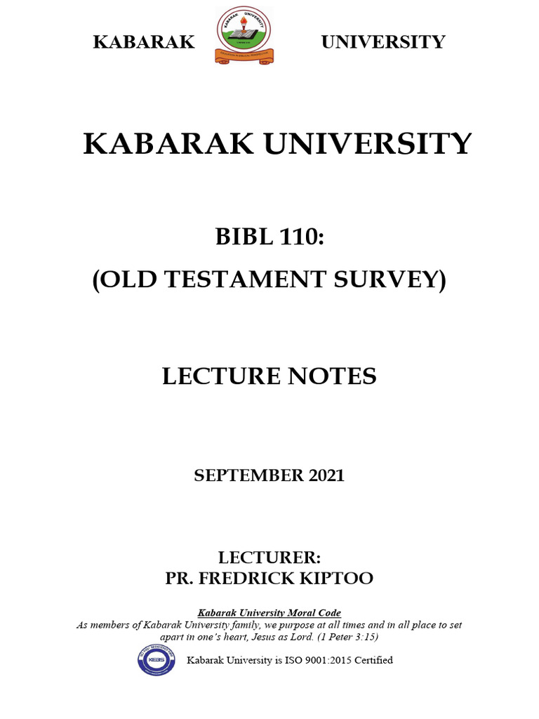 Bible 110 Old Testament Survey | PDF
