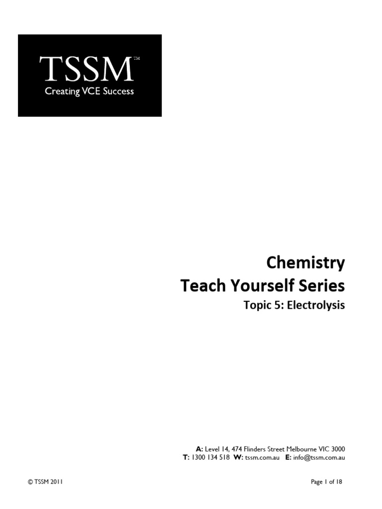 TSSM Topic 5 | PDF | Redox | Anode