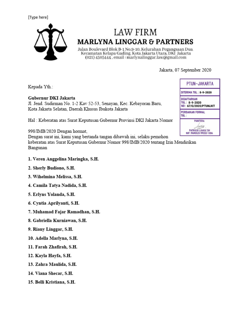 CONTOH_SURAT_KEBERATAN_PTUN (2) | PDF