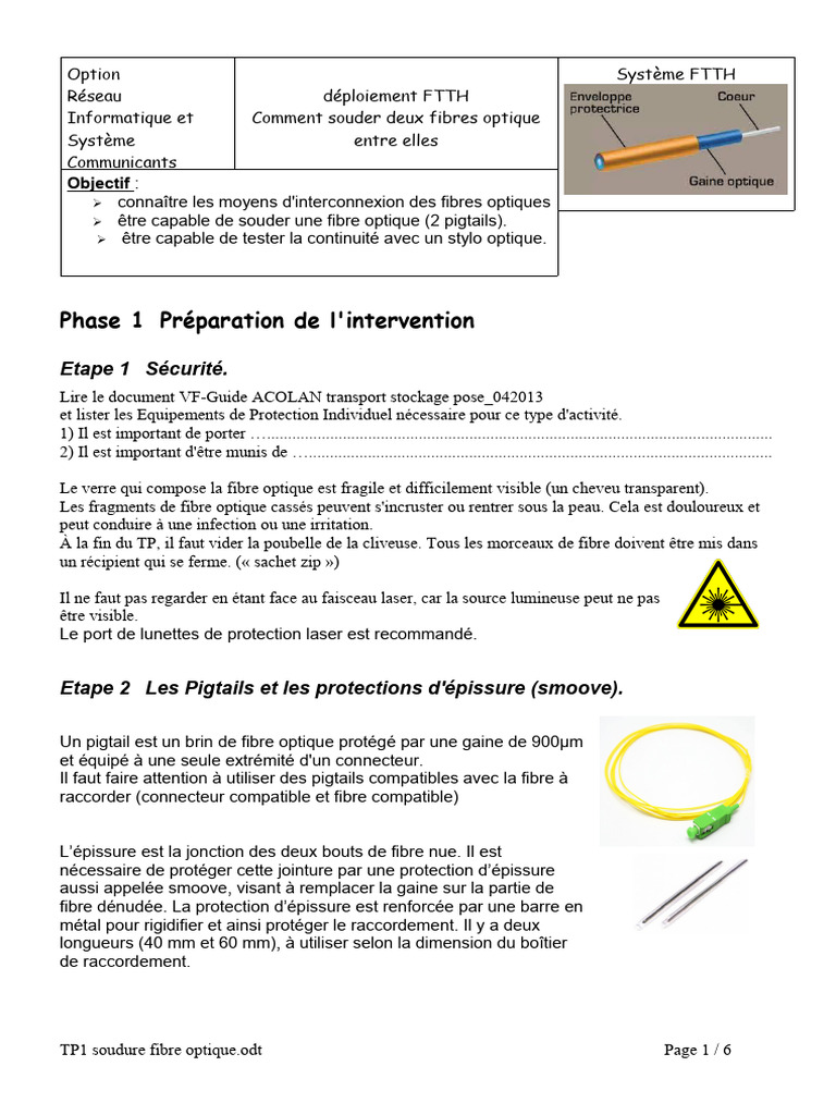 TP1 Soudure Fibre Optique | PDF