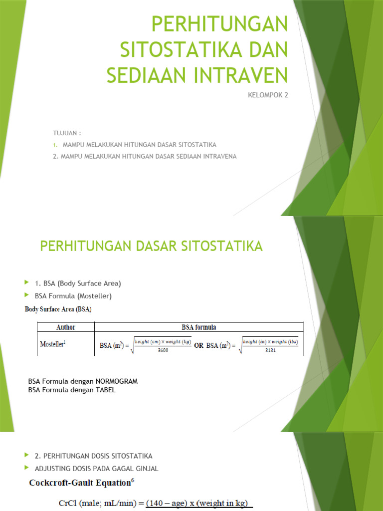 Perhitungan Sitostatika Dan Sediaan Intraven | PDF