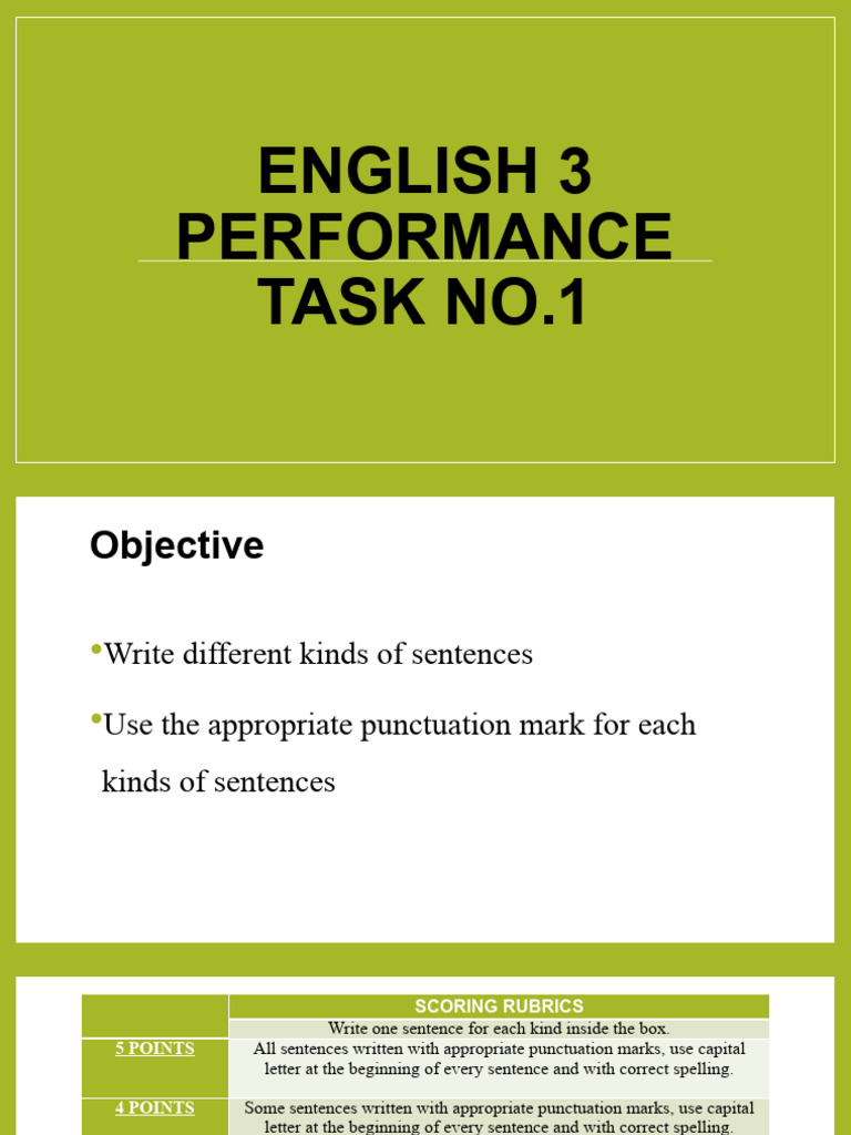 English-Performance Task No.1 | PDF