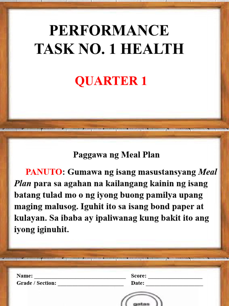 Mapeh - Health Performance Task Oct 07, 2022 | PDF