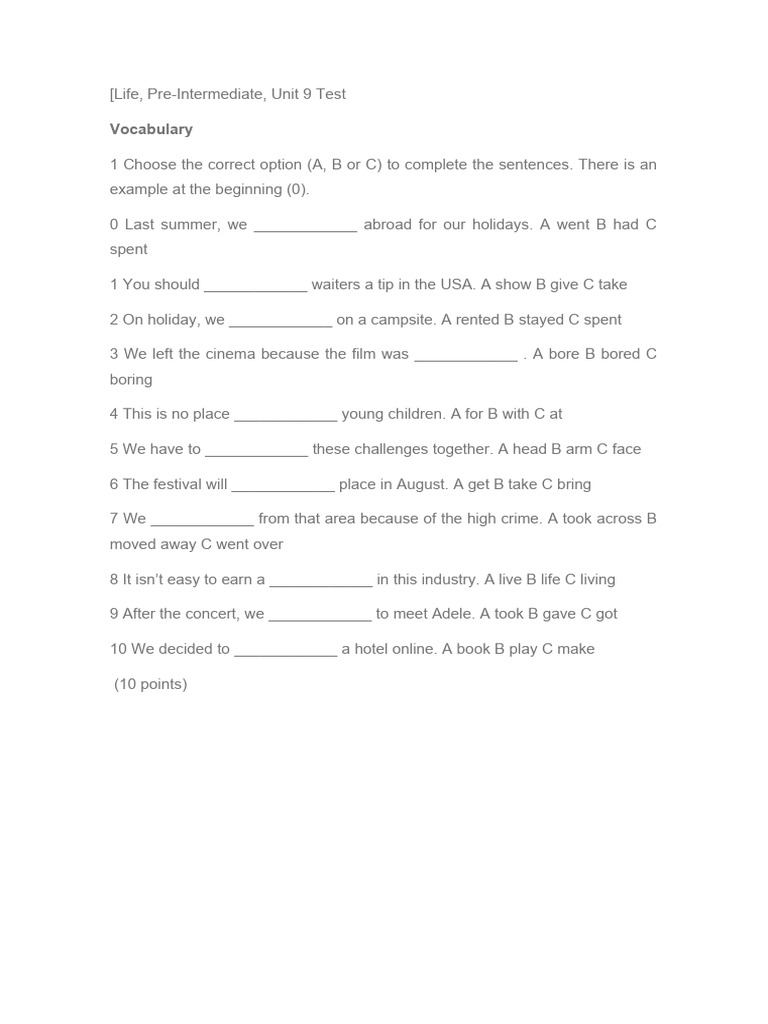 Life Test Unit 9 | PDF