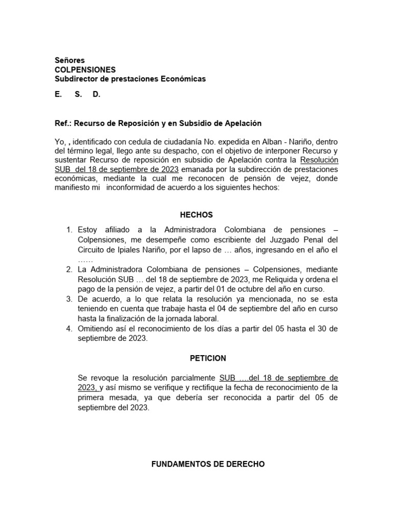 Recurso de Reposición y en Subsidio de Apelación | PDF