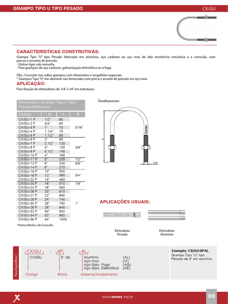 Grampo Tipo U Pesado | PDF | Aço | Natureza