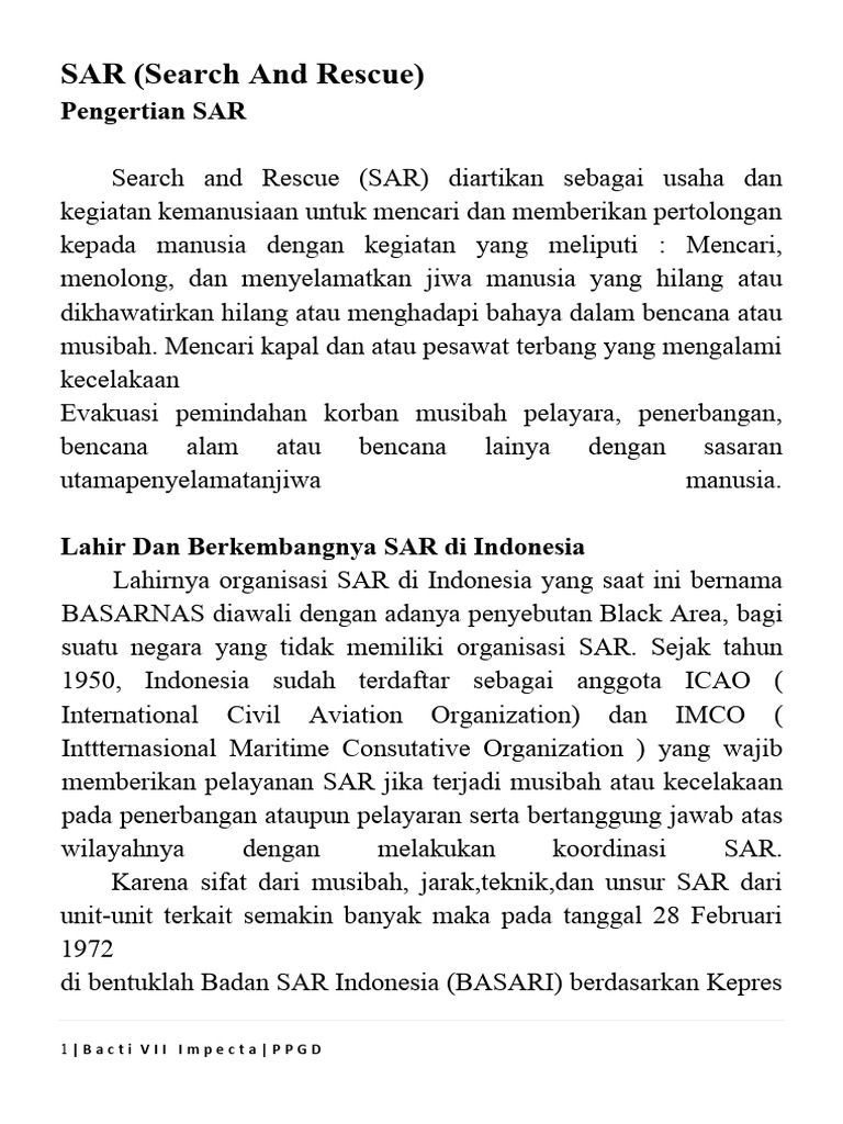 SAR (Search and Rescue) | PDF