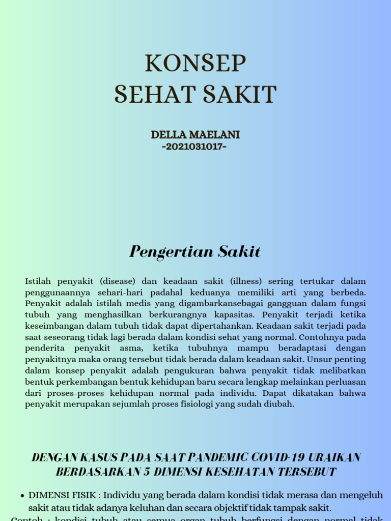 Promkes k3 Konsep Sehat Sakit | PDF