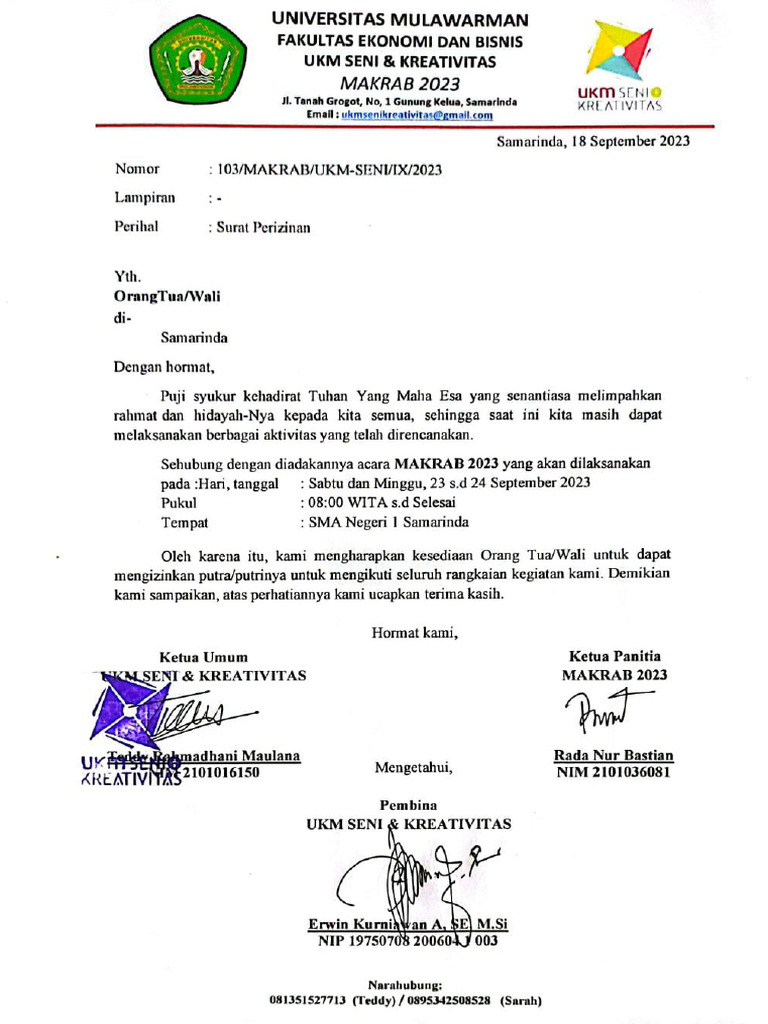 103 - Surat Izin Dan Pernyataan (TTD) | PDF