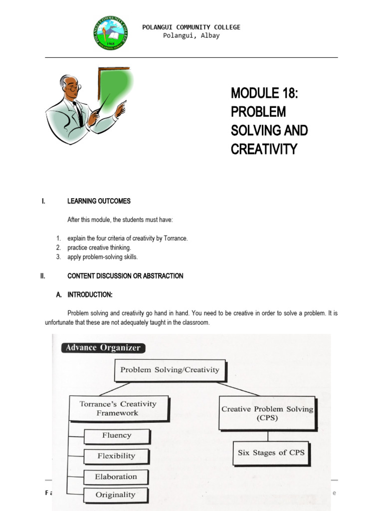Module 18 Problem Solving and Creativity | PDF