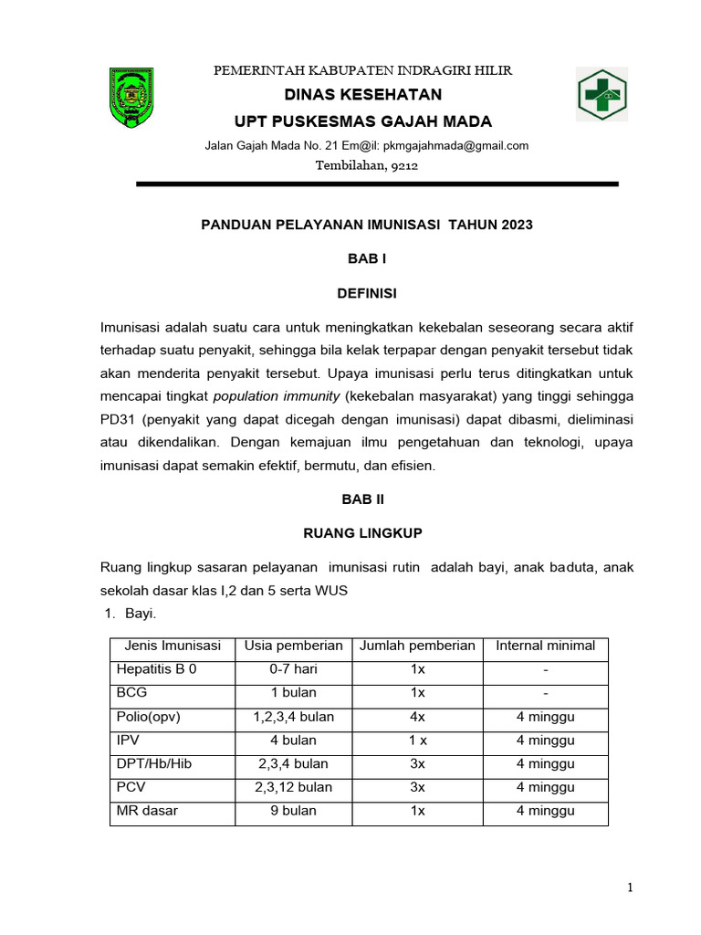 Panduan Imunisasi 2023 | PDF