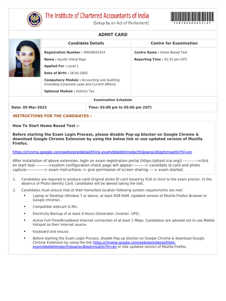 Admit Card | PDF | Computing | Software