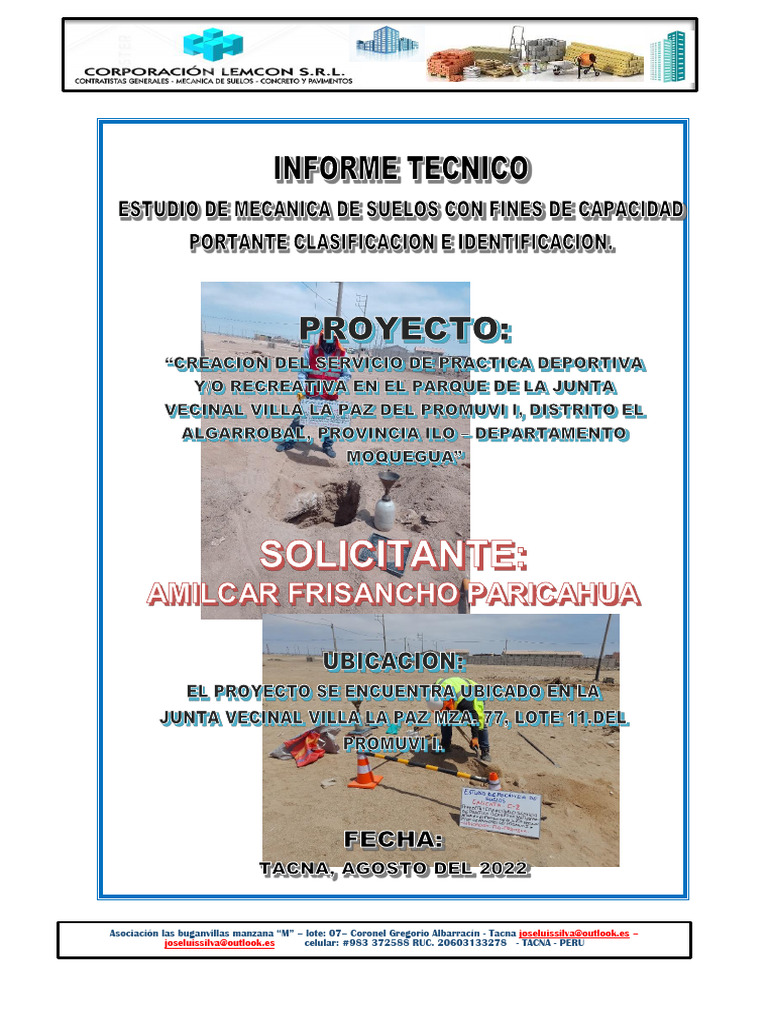 Estudio de Suelos C1 C2 Villa La Paz Ilo 20221129 092435 153 | PDF