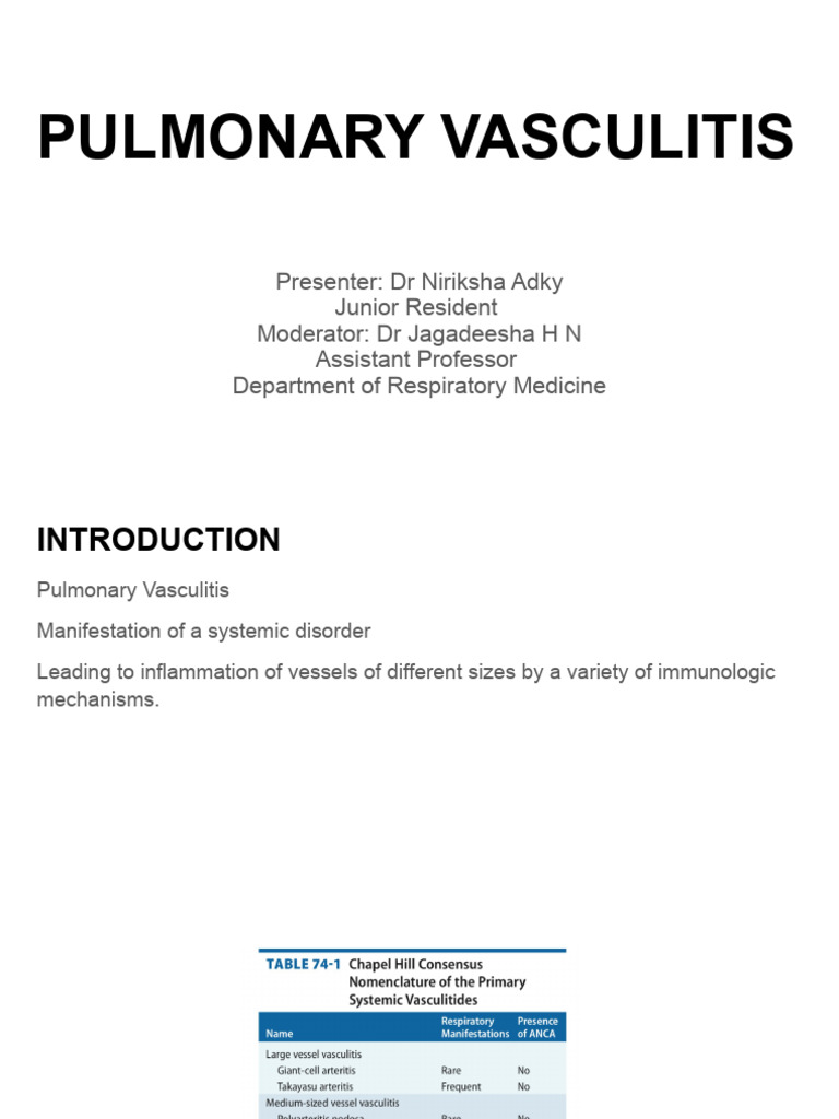 Pulmonary Vasculitis | PDF