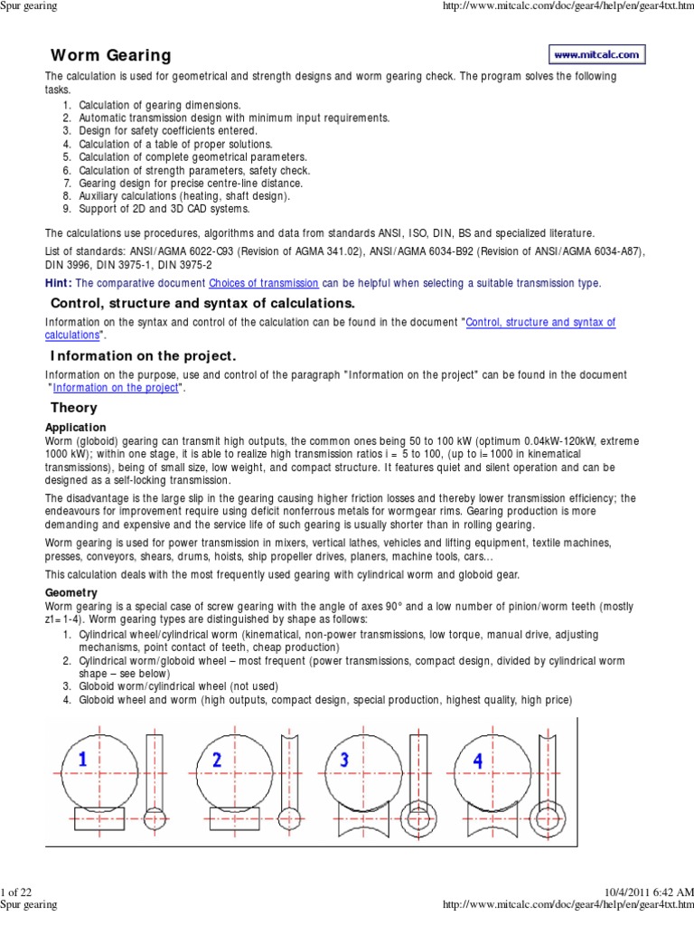 Worm gear calculation software | PDF | Gear | Transmission (Mechanics)