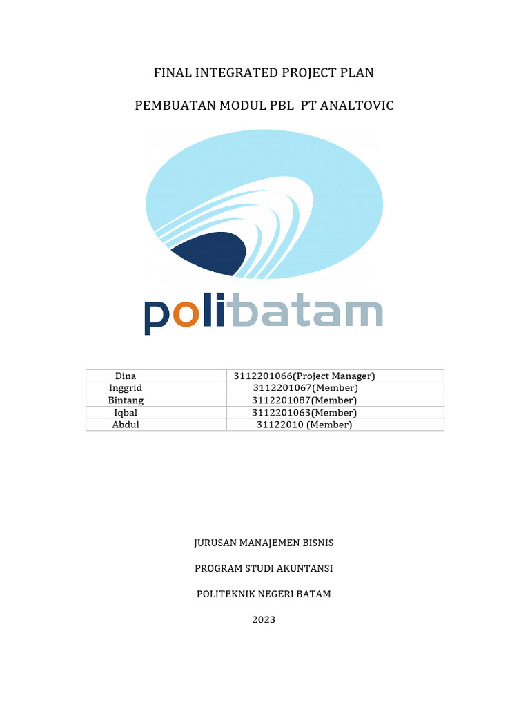 Project Plan - Kelompok 3 - AK2C | PDF