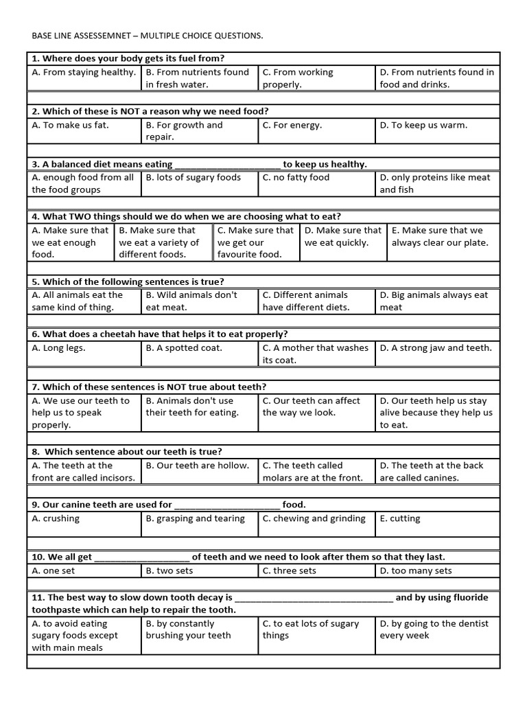 Baseline Test | PDF