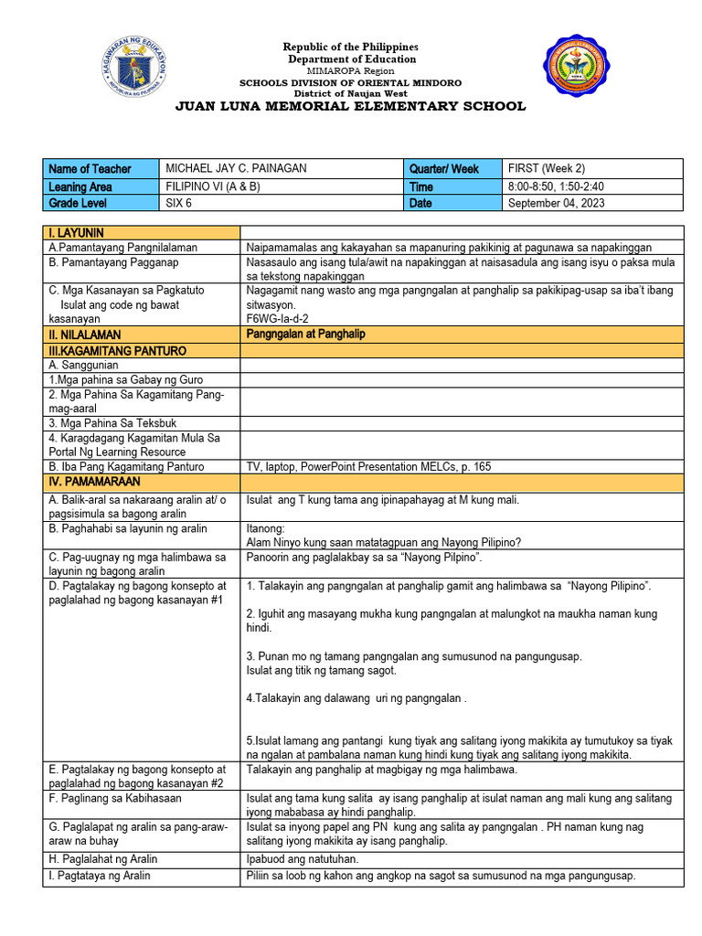 DLP Filipino w2 | PDF