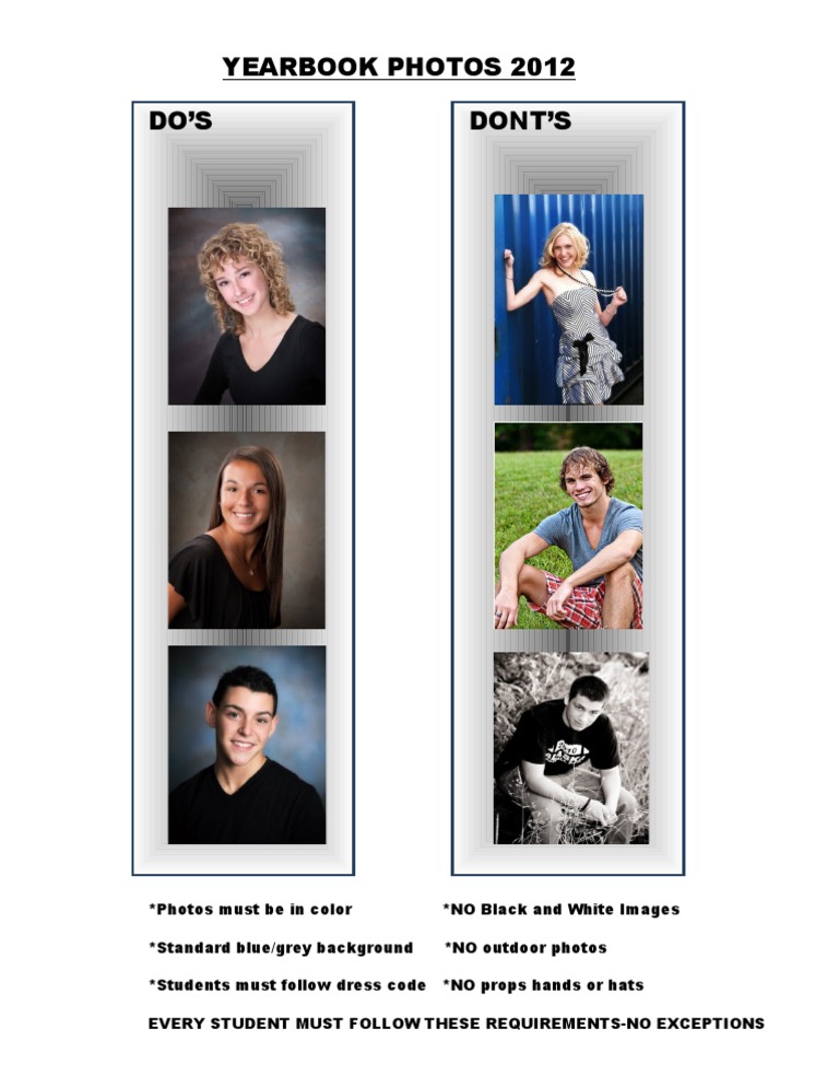 2012 Yearbook Photo Guidelines | PDF