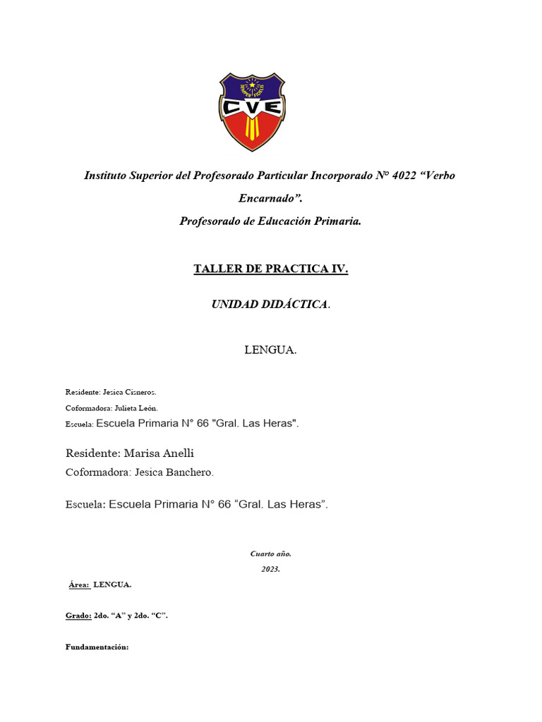 Planificacion Lengua. 2do Grado. | PDF | Educación primaria | Aprendizaje