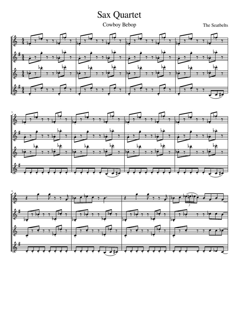 Sax Quartet-Score and Parts | PDF